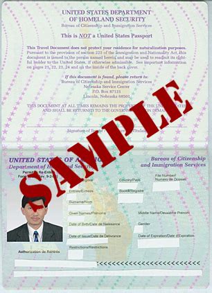 Image result for Re-entry Permit Sample