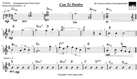 Image result for Con Te Partiro Partition