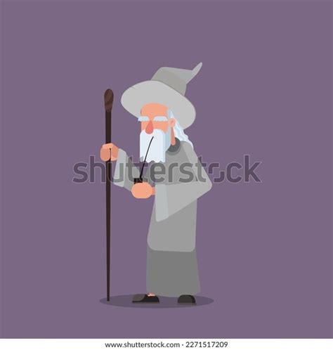Lord Rings Characters Elderly Wizard Stock Vector (Royalty Free ...
