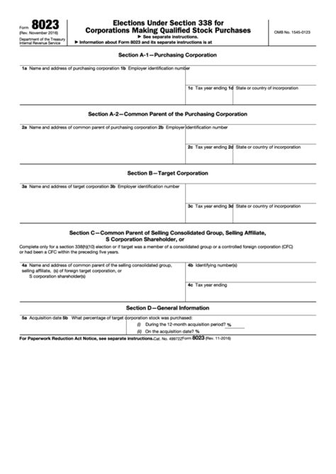 Image result for Form 8023 Example