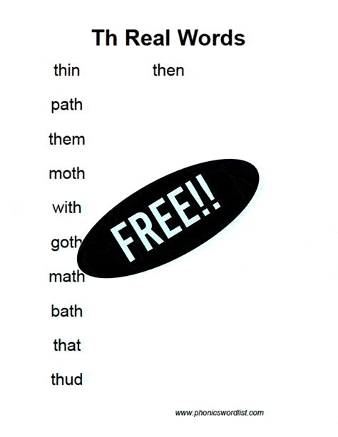 Image result for Digraph Th Words