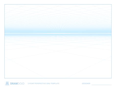 Two-Point Perspective Grid Printable Drawing Template