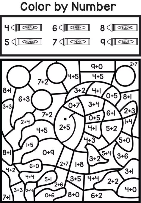 Image result for Addition Color by Numbers Girl