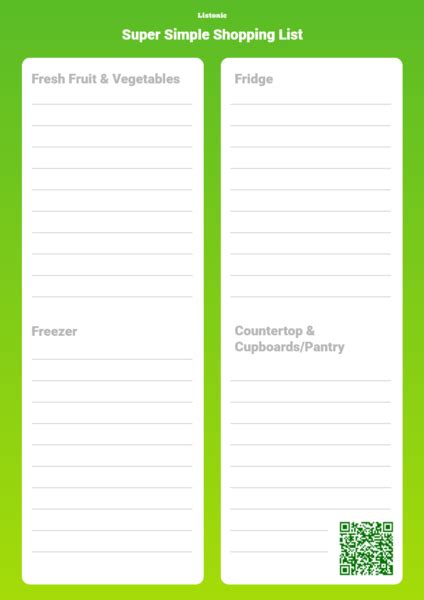Image result for Shopping List Template Simple Note