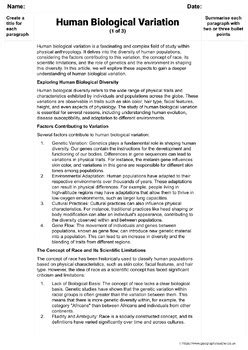 Human Biological Variation (Physical Anthropology) by Geography Teacher
