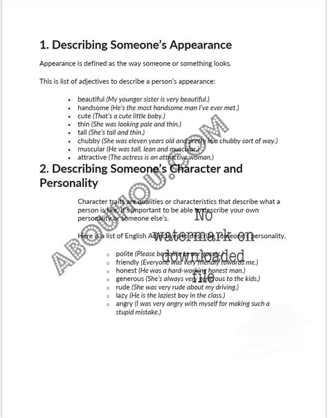 Image result for Example Description of a Person