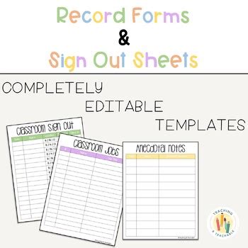 Image result for Sign Out Form