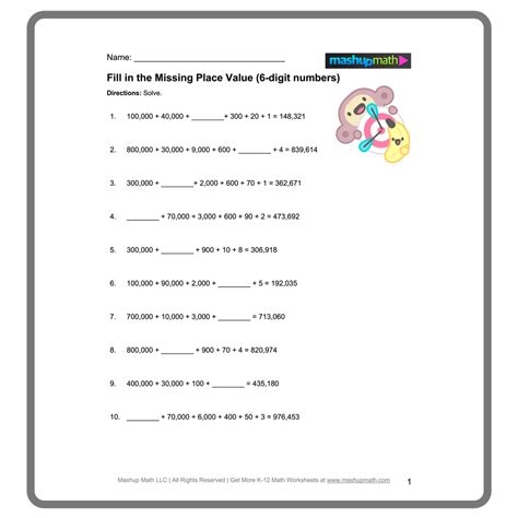 Image result for Multiple Choice Place Value Worksheets