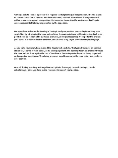 Image result for Debate Examples Script for Intro