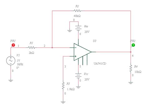 Image result for How to Connect Inverting Op Amplifier in Multisim