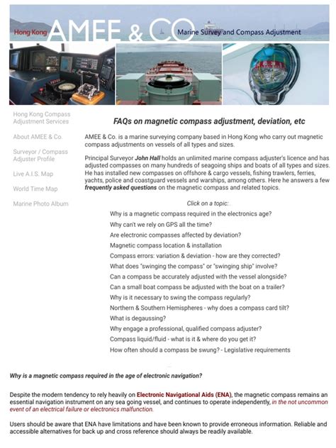 Magnetic Compass Adjustment - Marine Compass Correction | PDF | Compass ...