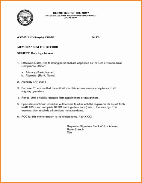 Image result for Memorandum for Record Example