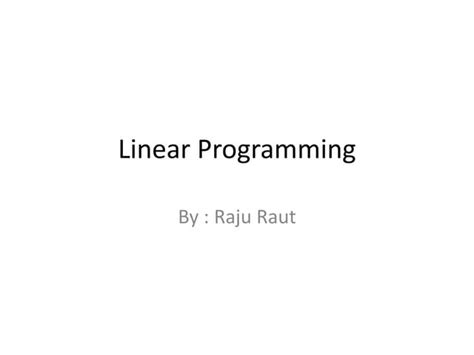 Image result for Linear Programming SlideShare