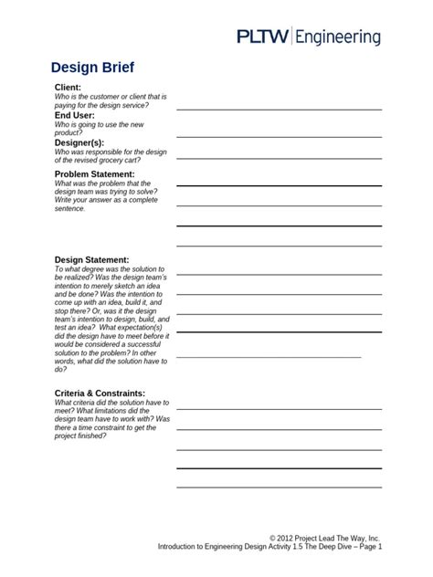 Image result for Design Brief Sample