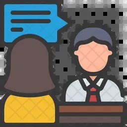 Job Interview Icon - Download in Colored Outline Style
