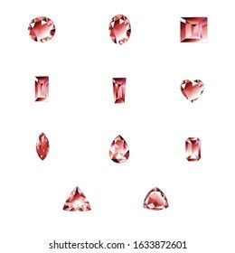 Ruby Red Gemstone Fancy Shapes Stock Vector (Royalty Free) 1633872601 ...