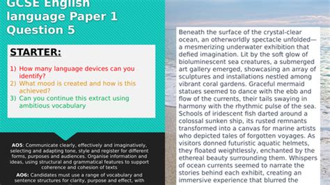 Image result for English Language Paper 1 Edexcel Creative Writing Picture Examples
