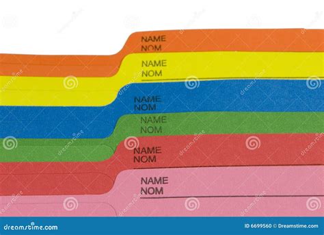 Labels on Colored File Folders Stock Photo - Image of white, name: 6699560