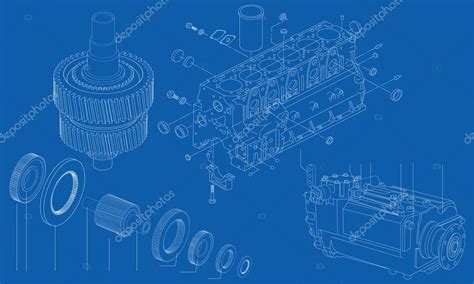 Image result for Technical Drawing Car Engine