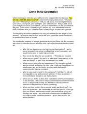 Image result for 30 Second Interview Examples