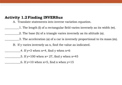 Image result for Inverse Variation Problems