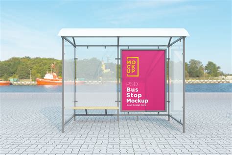 City Bus Stop Sign Mockup (1118148) | Signage | Design Bundles