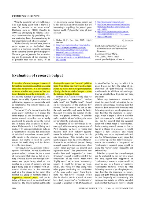 Image result for Research Output Sample