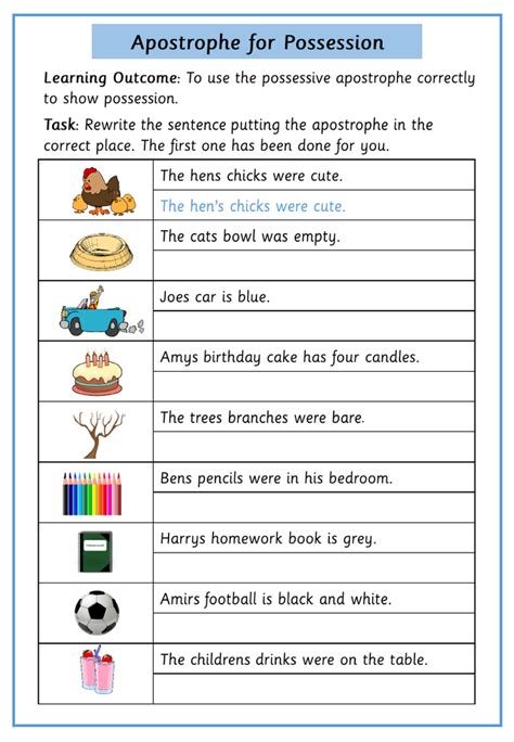Image result for Apostrophe Practice Worksheet