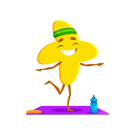 Cartoon funny math sign plus, sportsman character 34118591 Vector Art ...