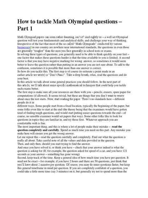 Image result for Math Olympiad Questions