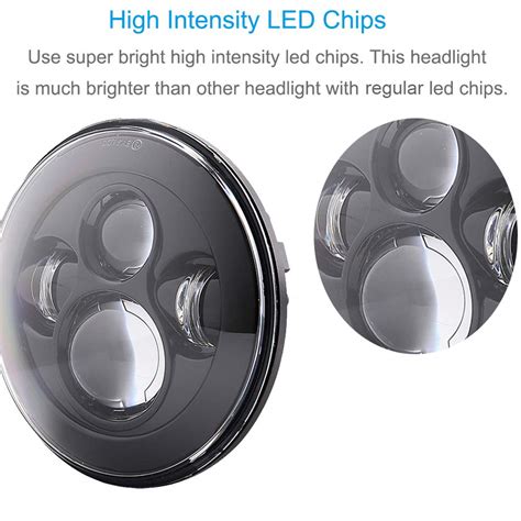 Round 7" Motorcycle Black Projector HID LED Headli... – Vicedeal