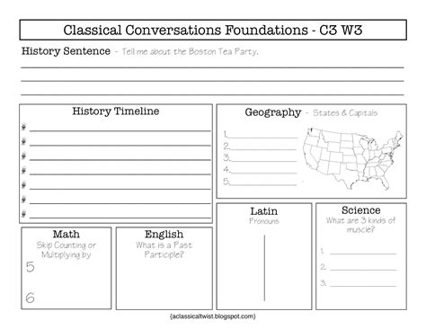 Image result for Classical Conversations Cycle 2 Printable Worksheets