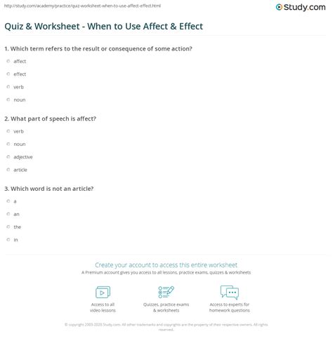 Image result for Affect vs Effect Exercise
