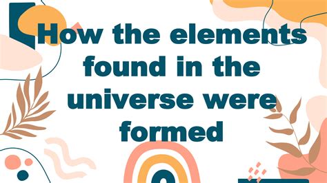 Image result for Formation of Elements