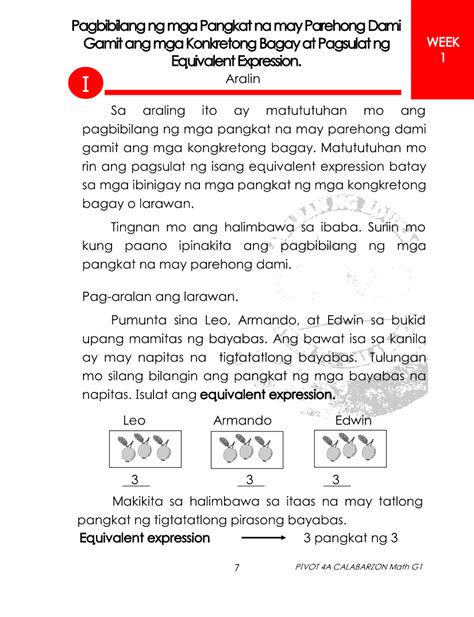 Image result for Grade 1 Math 1 Module 1 Week 1