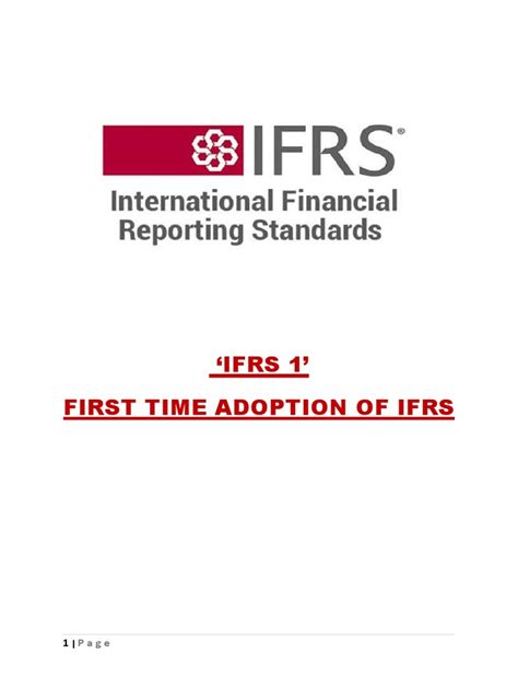 Image result for IFRS 1 Explained