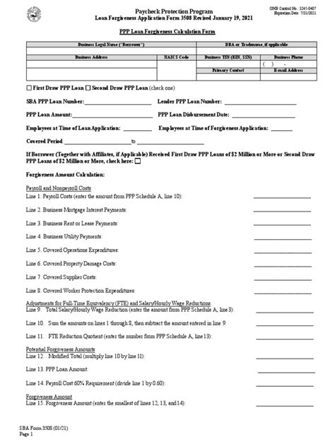 Image result for Payroll Protection Forgiveness Form