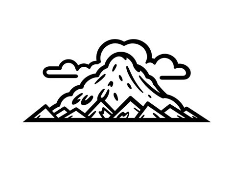 Cool Volcano Drawing To Color - Coloring Page