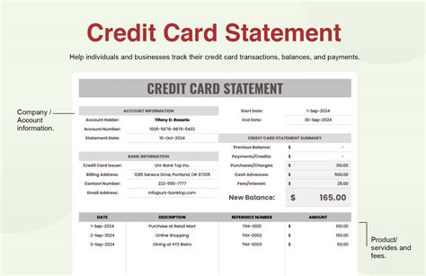 Image result for Credit Card Billing Statement Example