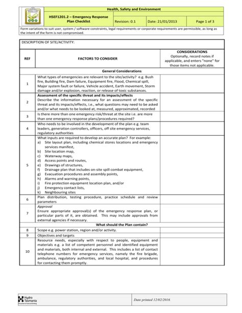 Image result for Emergency Response Checklist