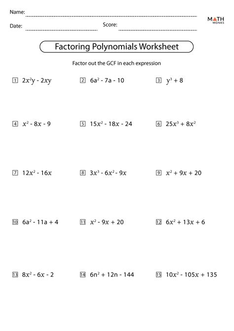 Image result for Factoring Problems Worksheet