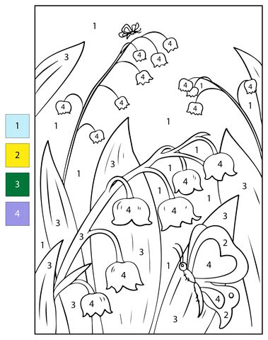 Image result for Color by Number Spring Coloring Pages