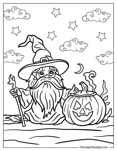 Image result for Wizard Coloring Pages