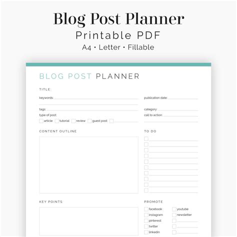 Image result for Free Download Printable Blog Post Planner