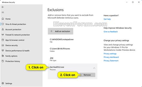 Image result for Add or Remove Exclusions Windows 11