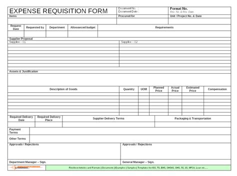 Image result for Expense Requisition Form