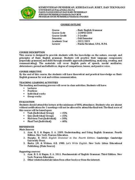 Image result for 4 Week Course Outline for English Study