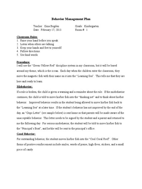 Image result for Behavior Management Plan Steps