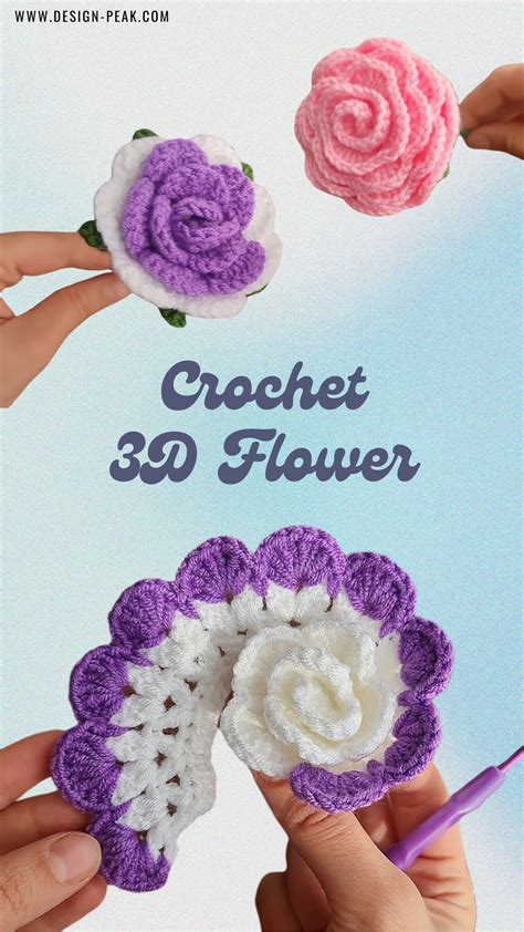 Image result for 3D Crochet Flower Patterns