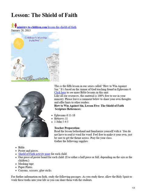 Image result for Object Lesson for Shield of Faith